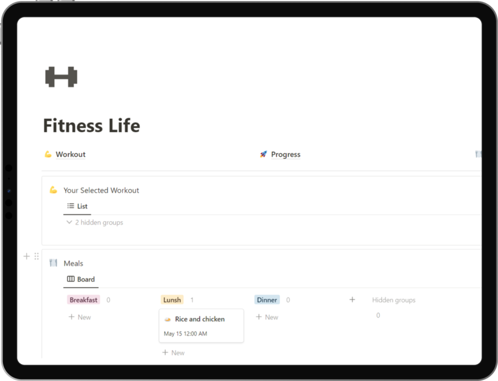 Notion Fitness Life Template: Fitness Tracking Made Easy
